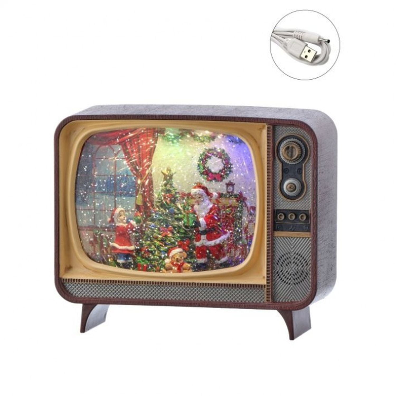 Regency International 8.5" Led/Battery/Timer/Usb Santa Scene Tv Globe ...