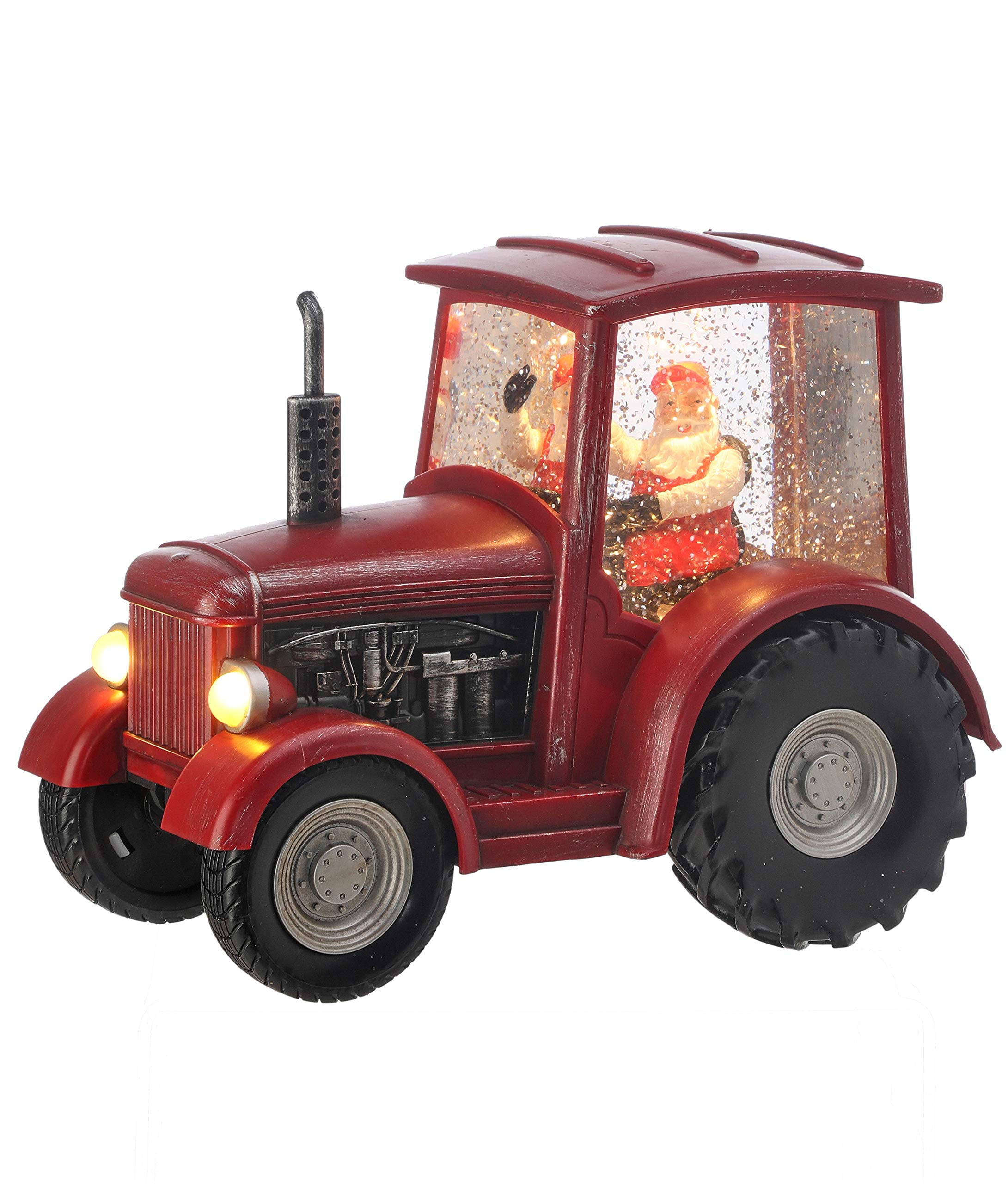 Regency International 9" Led/Battery/Timer Red Santa Tractor Water ...