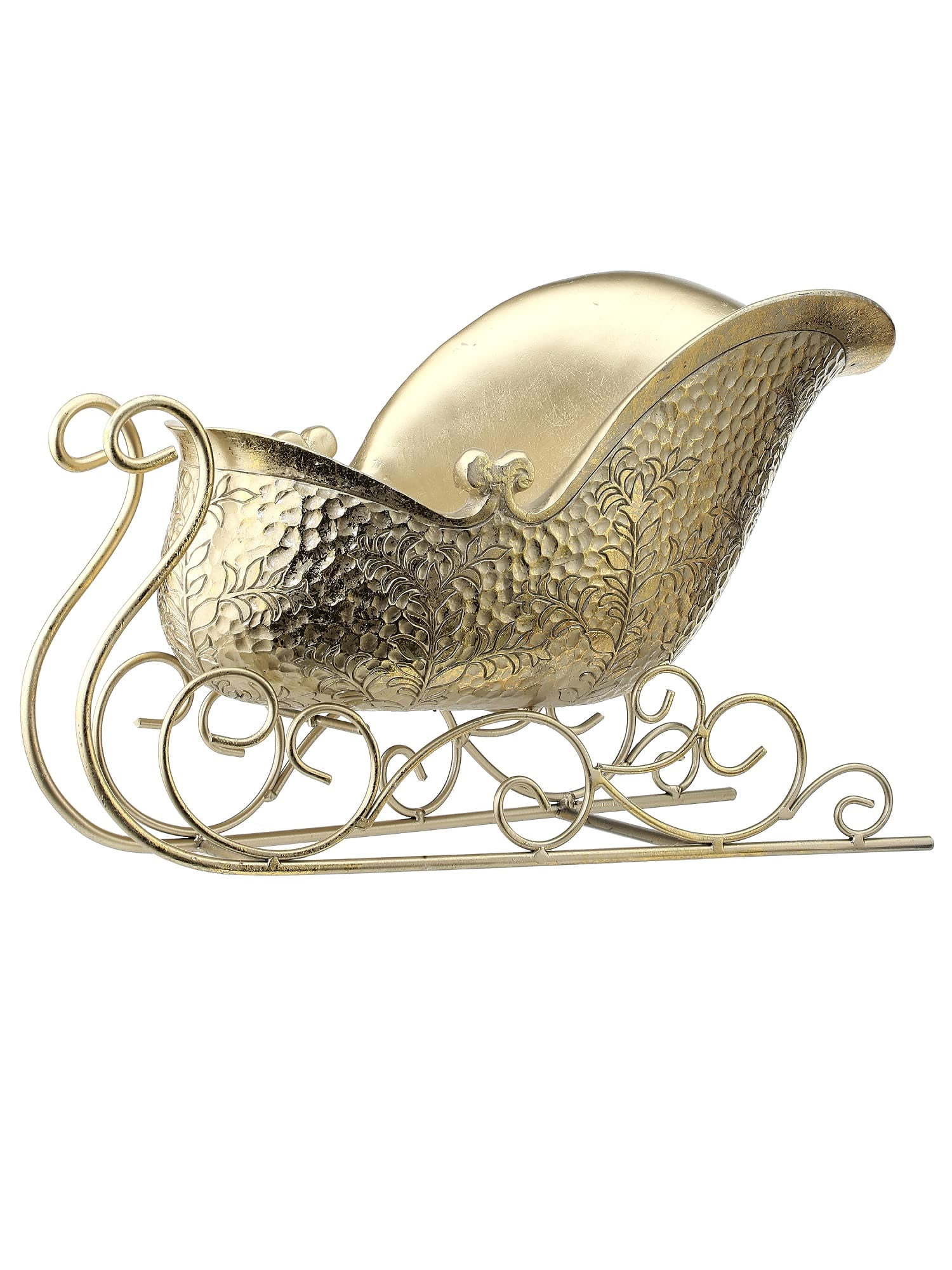 Regency International Christmas Fancy Floral Sleigh with Metal Runners ...