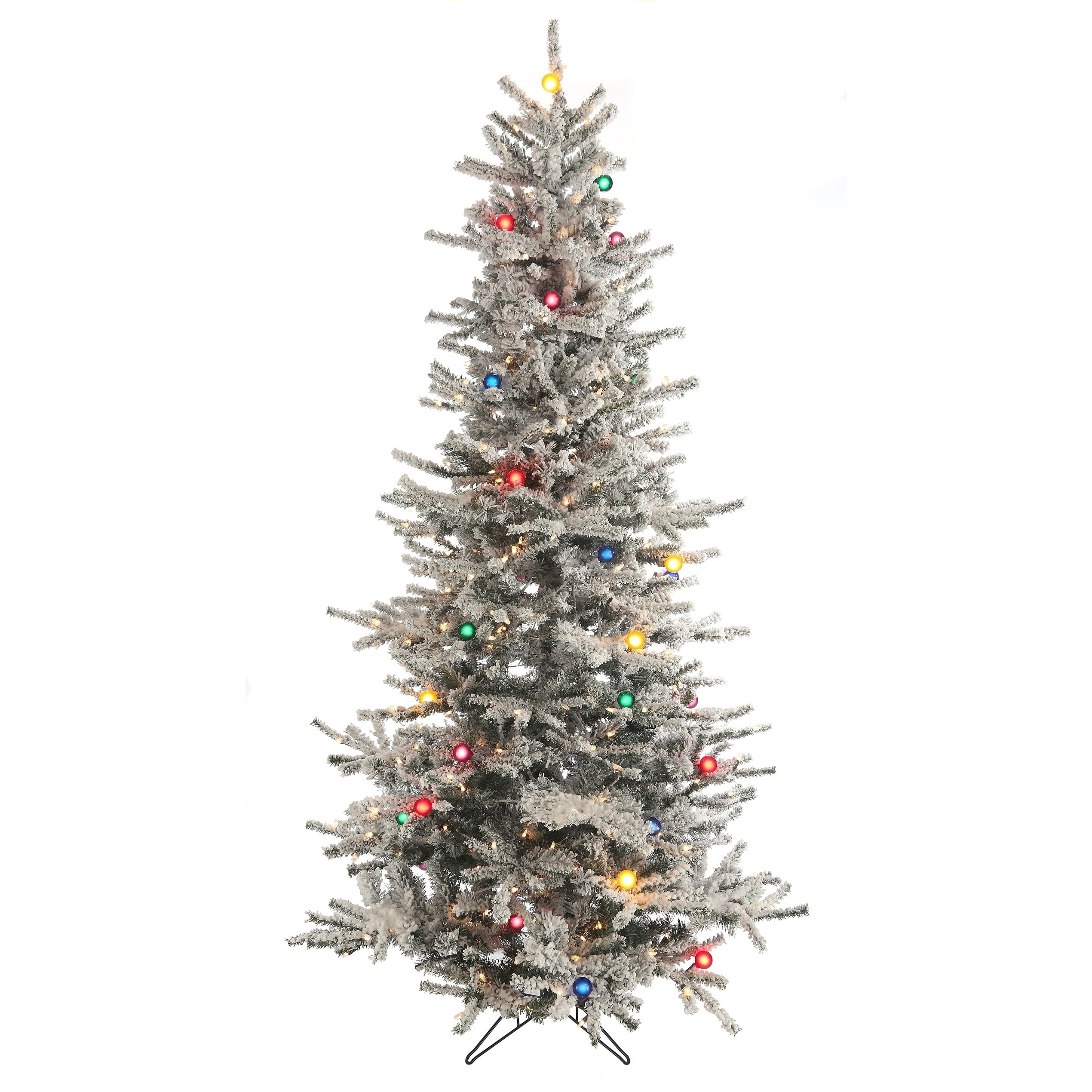 Regency International Pre-Lit 7.5 Ft. Slim Flocked Vail Tree with G40 ...