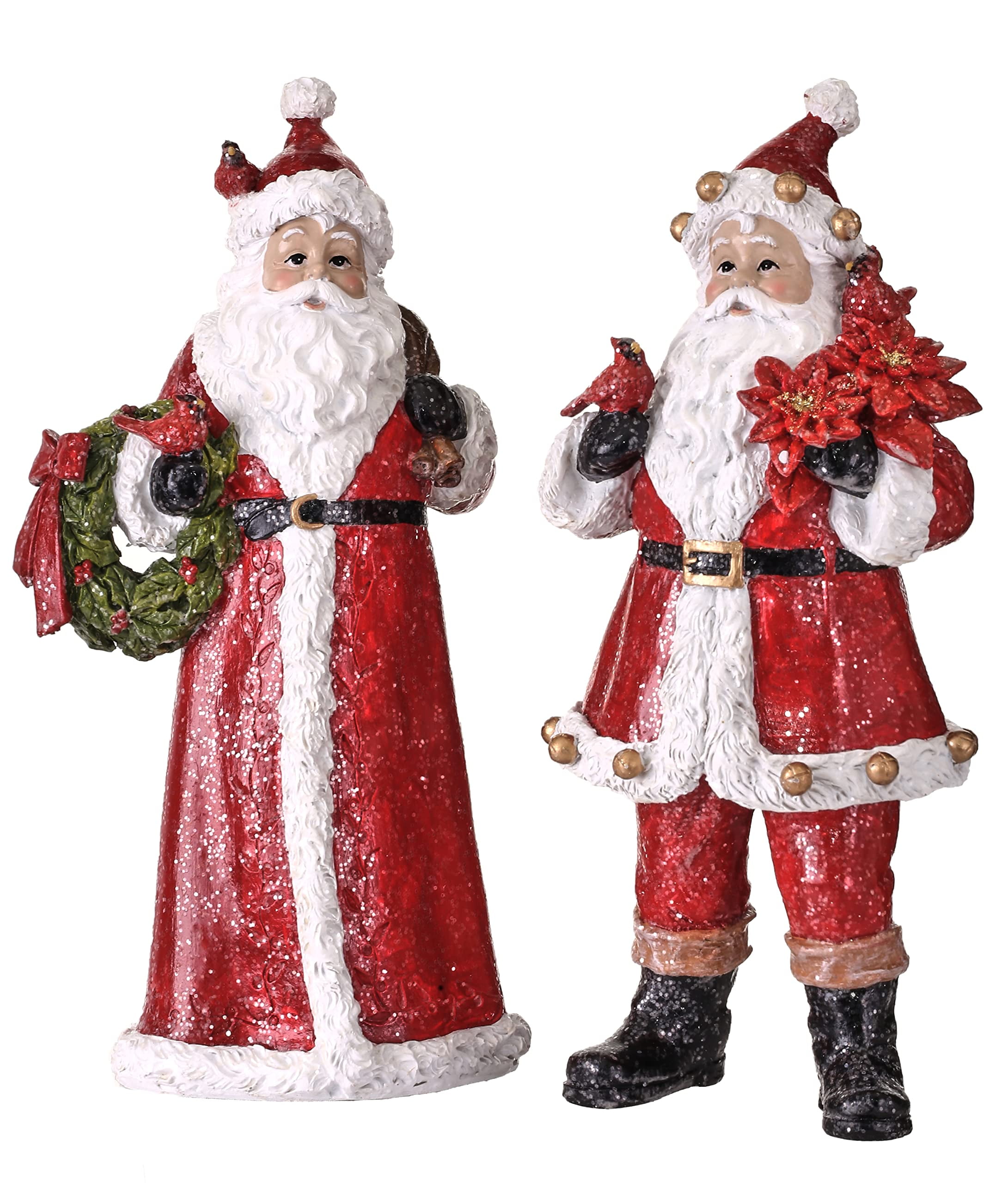 Regency International Resin Christmas Santa with Cardinals Figurine ...