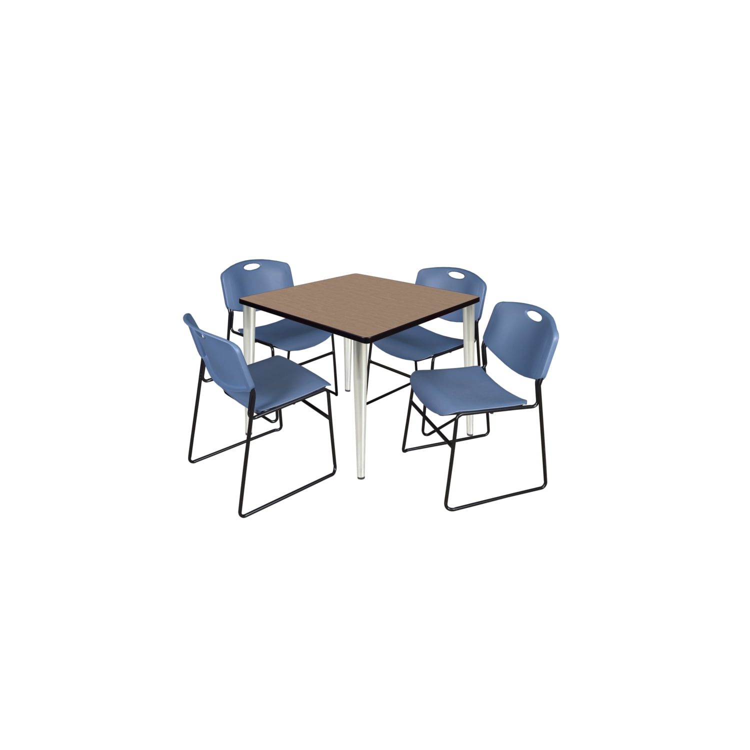 Regency Kahlo 36 in. Square Breakroom Table- Noble Oak Top, Chrome Base ...