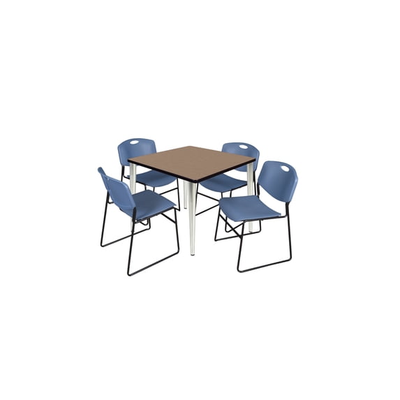 Regency Kahlo 36 in. Square Breakroom Table- Noble Oak Top, Chrome Base ...