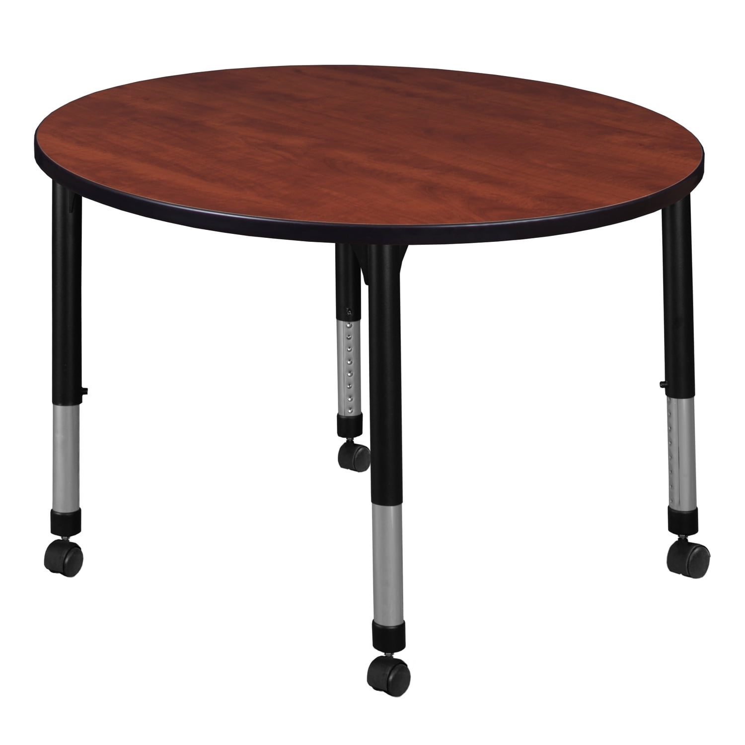 Regency Kee 30" Round Height Adjustable Mobile Classroom Table - Cherry - Walmart.com