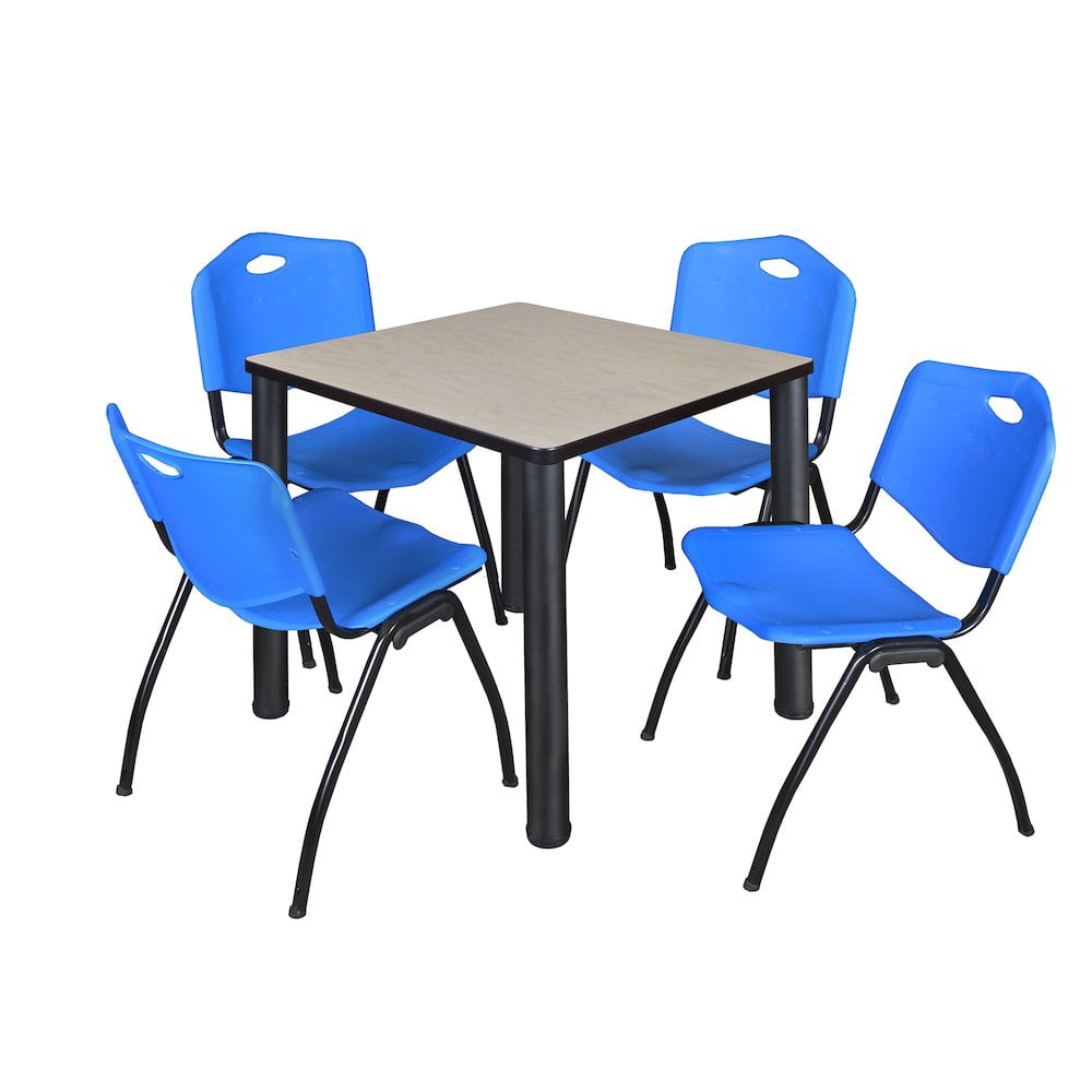 Regency 30 in Square Breakroom Table- Maple Top, Black Legs, 4 M Stack ...