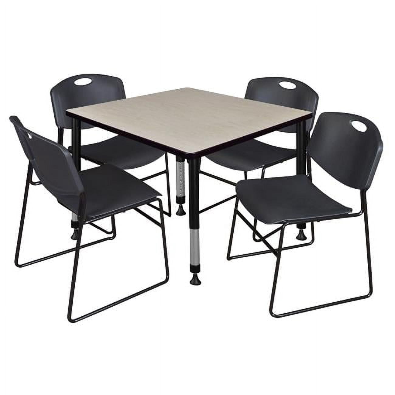 Regency Kee 36 in. Maple Square Height Adjustable Classroom Table ...