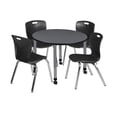 Regency Kee 36 in. Round Adjustable Classroom Table- Grey & 4 Andy 18 ...