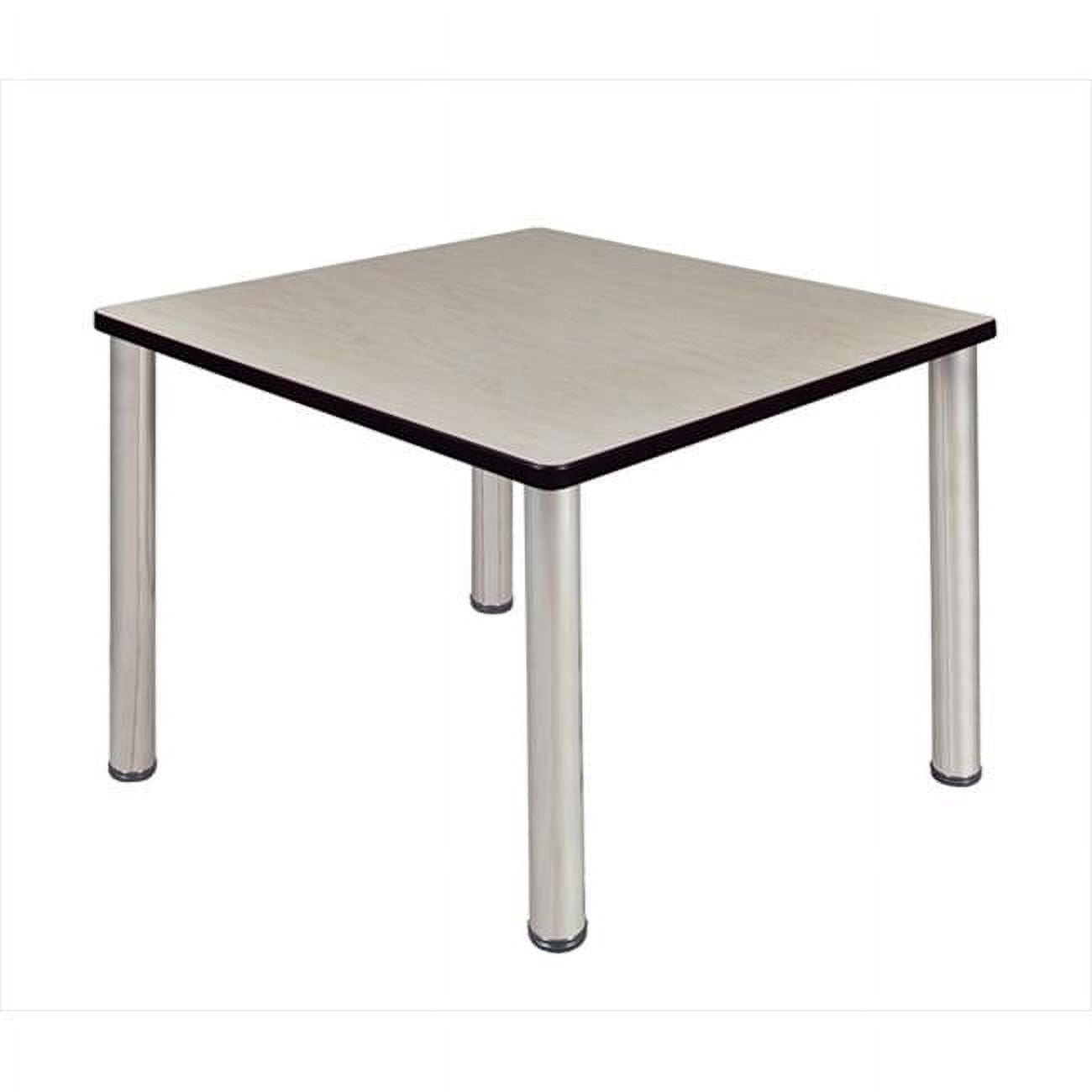 Regency Kee 36in. Square Maple Laminate Table Top with Chrome Post Legs ...