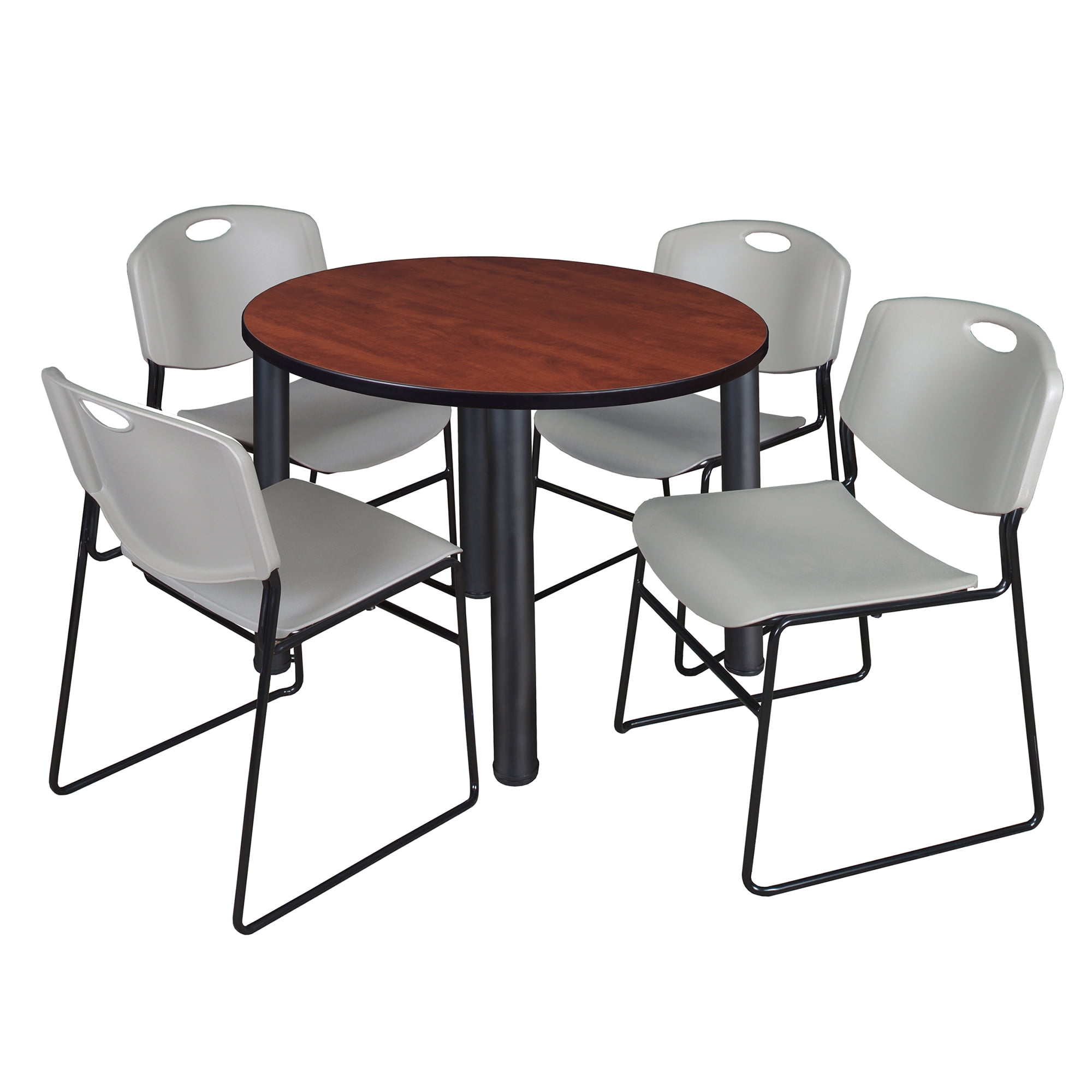 Regency Kee 42" Round Breakroom Table,Cherry/ Bl TB42RNDCHBPBK44GY ...