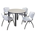 Regency 48 in Round Breakroom Table- Maple Top, Black Legs, 4 M Stack ...
