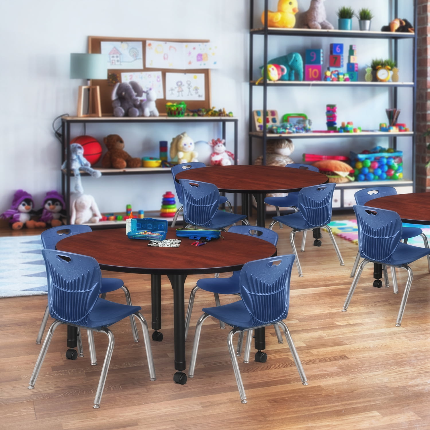 Regency Kee 48" Round Height Adjust Table,Cherry TB48RNDCHAPCBK45NV ...