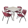 Regency 48 in Square Breakroom Table- Maple Top, Chrome Legs, 4 M Stack ...