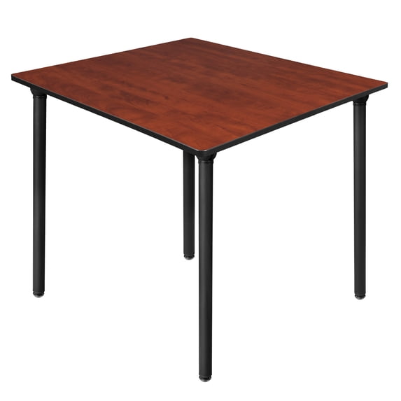 Kee 48" Square Folding Breakroom Table in Cherry/ Black - Walmart.com