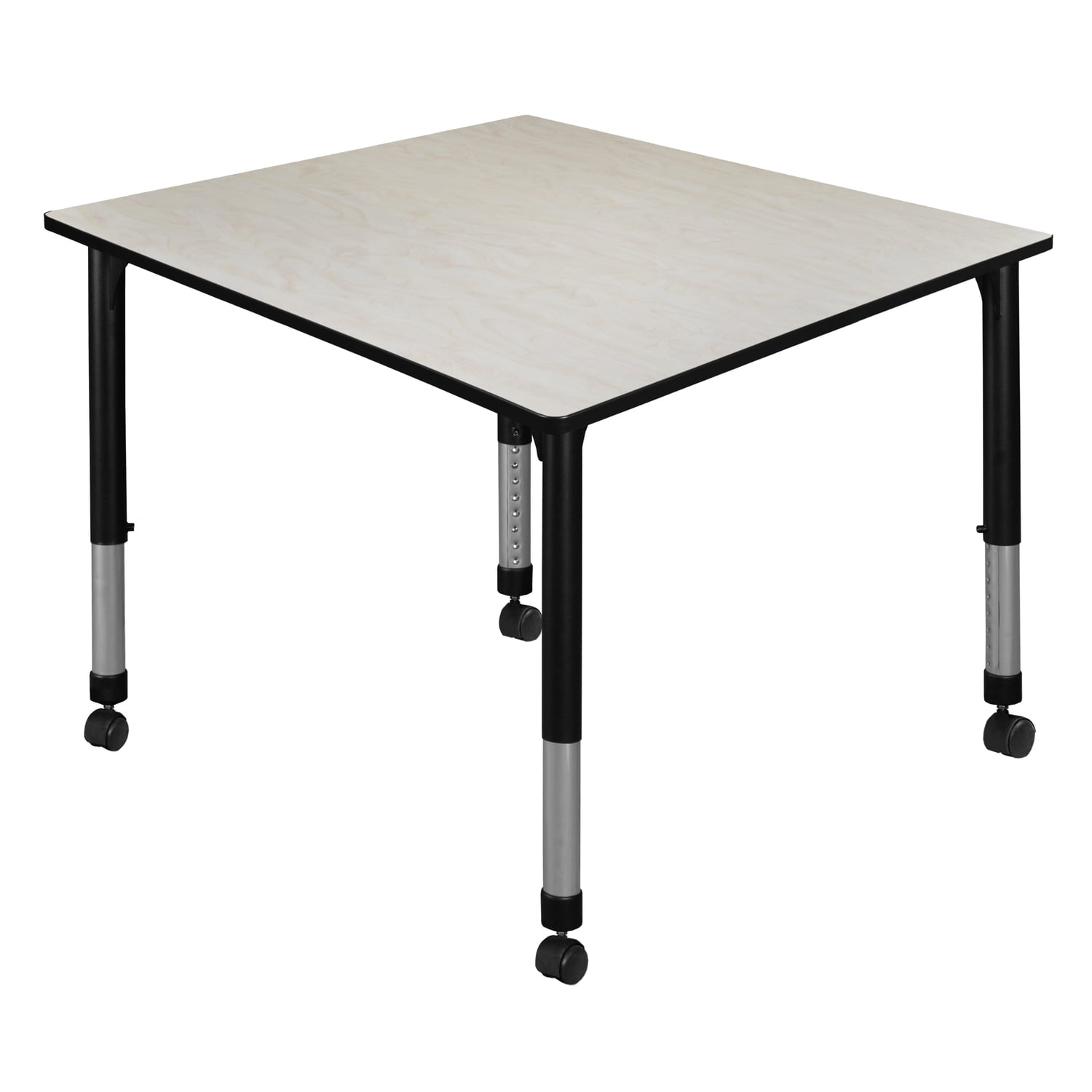Regency Kee 48" Square Height Adjustable Mobile Classroom Table - Maple ...