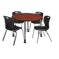 Regency Kee 48 in. Round Adjustable Classroom Table- Cherry & 4 Andy 18 ...