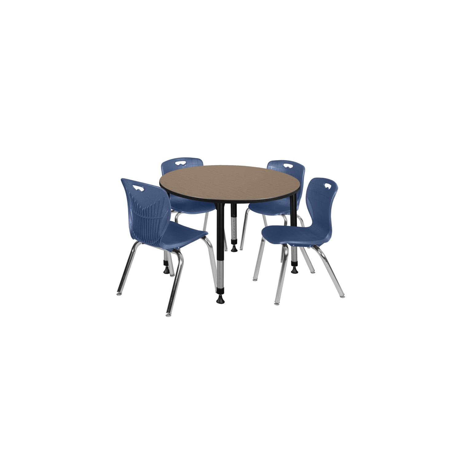 Regency Kee 48 in. Round Adjustable Classroom Table- Noble Oak Top ...