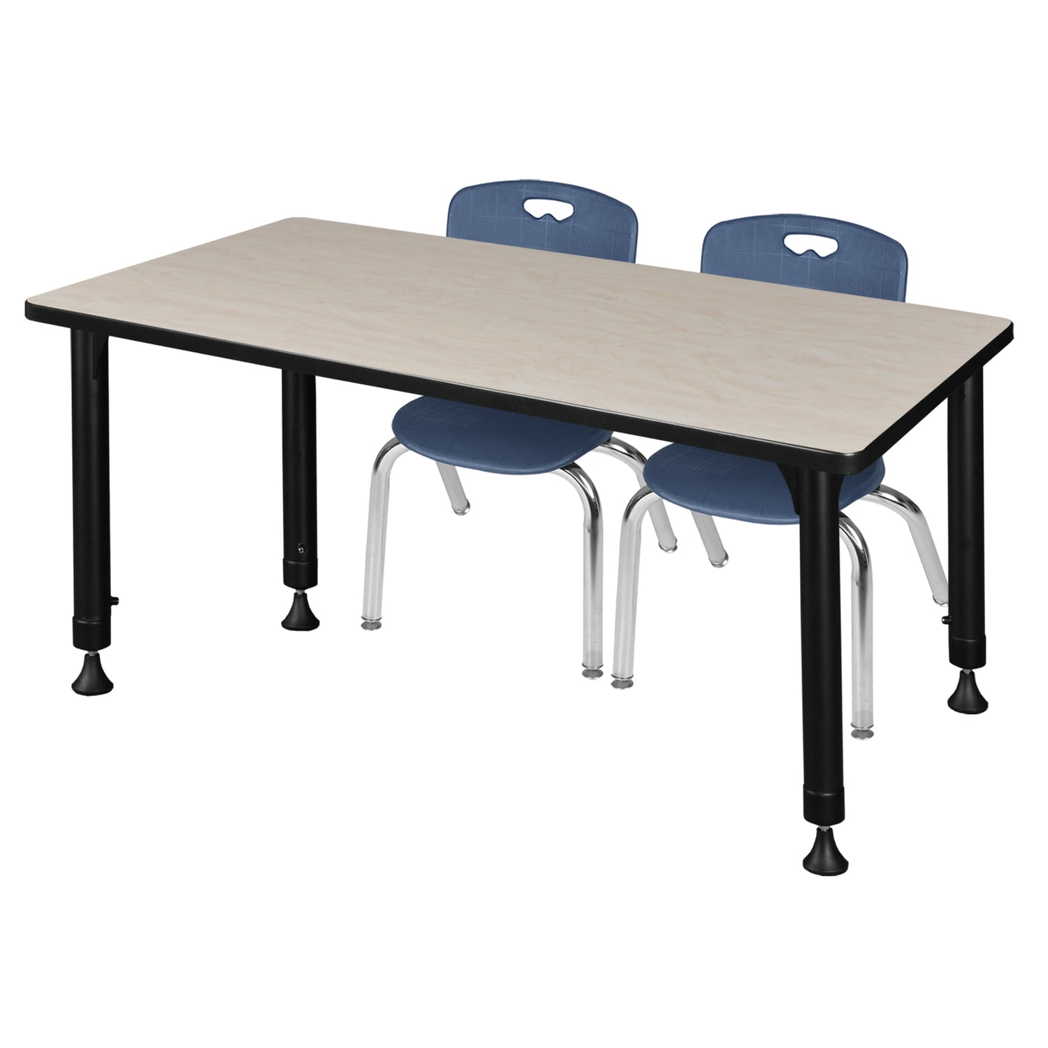 Regency Kee 48" x 24" Height Adjustable Classroom Table - Maple & 2 ...