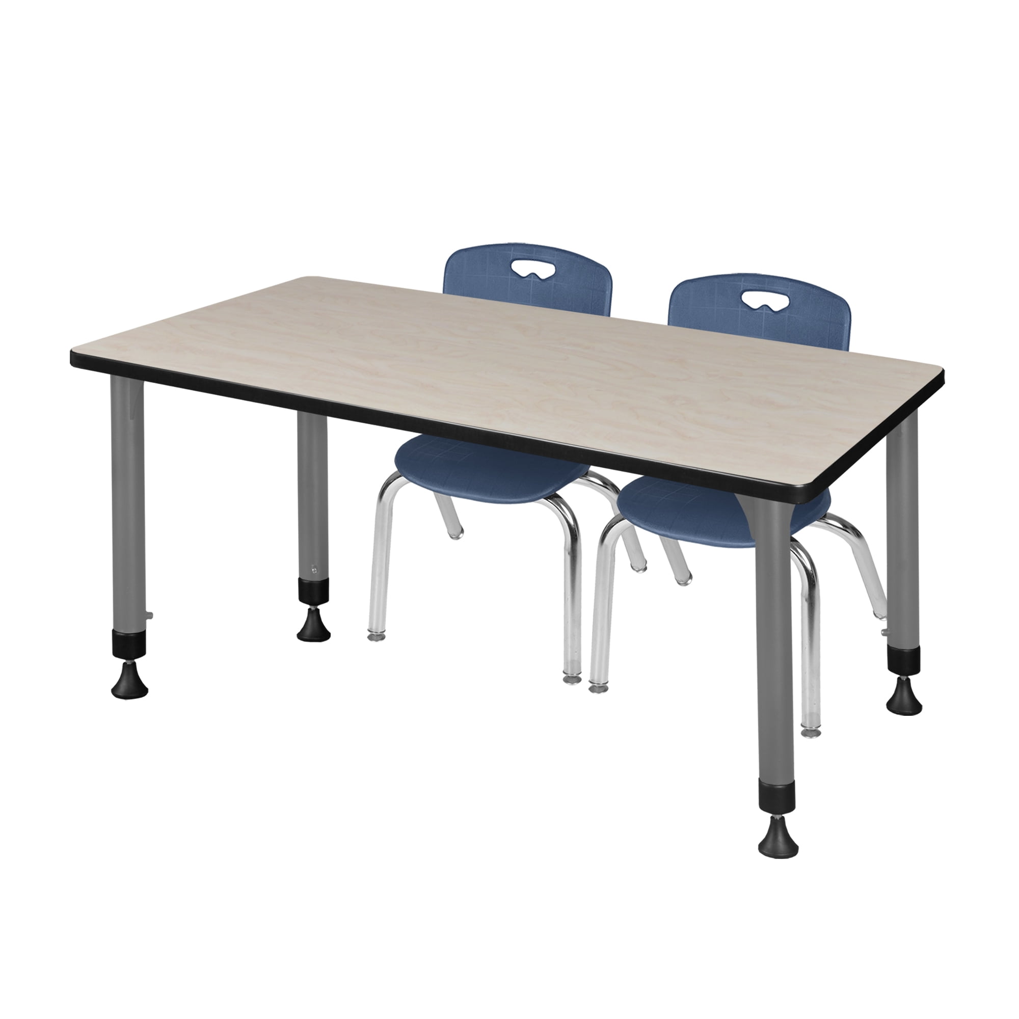 Regency Kee 48 x 24 in. Adjustable Classroom Table- Maple & 2 Andy 12 ...