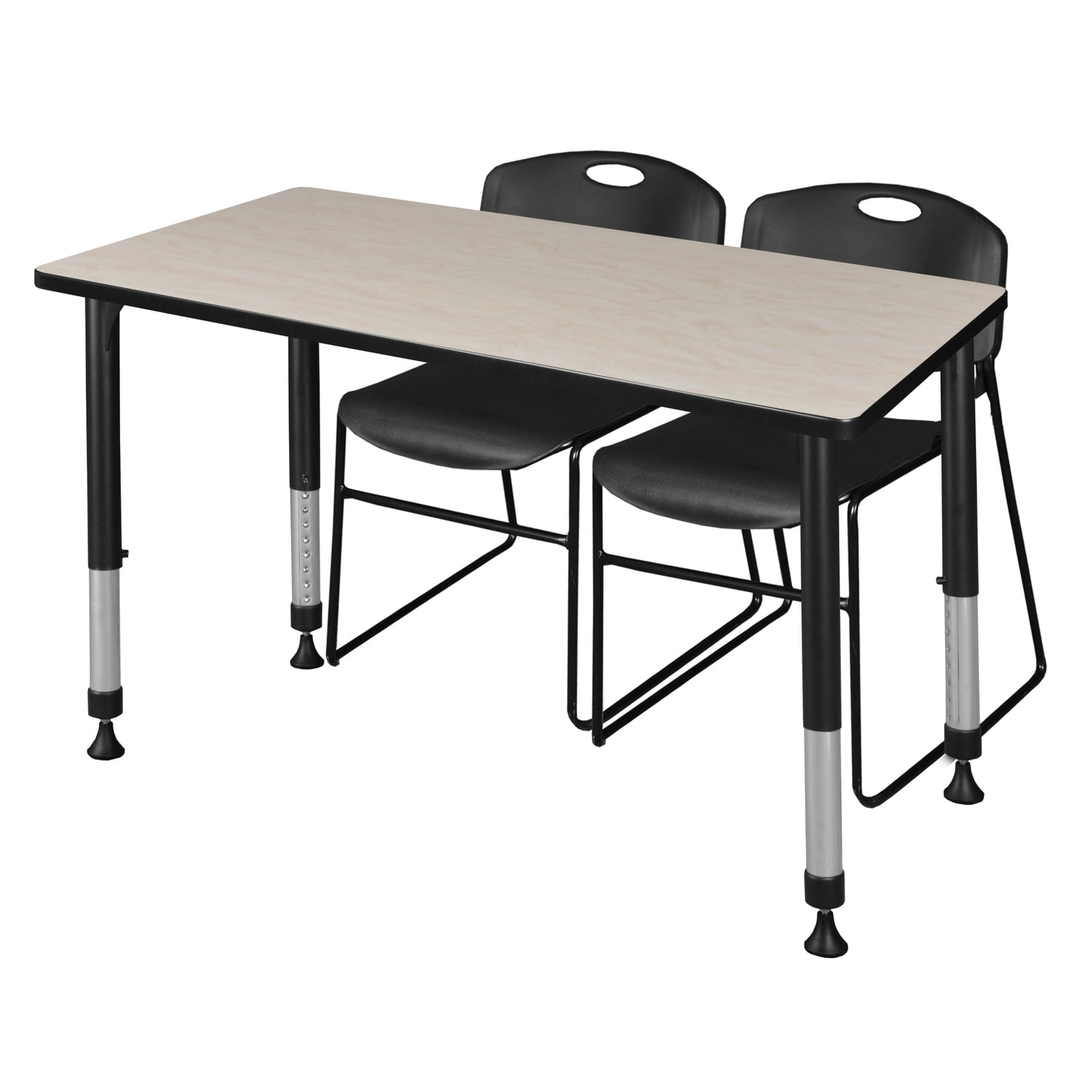 Regency Kee 48 x 24 in. Maple Height Adjustable Classroom Table & Black ...