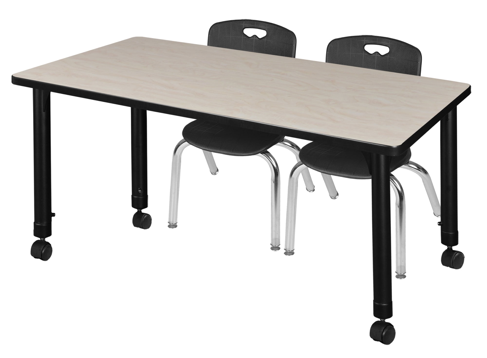 Regency Kee 48" x 30" Height Adjustable Mobile Classroom Table - Maple ...