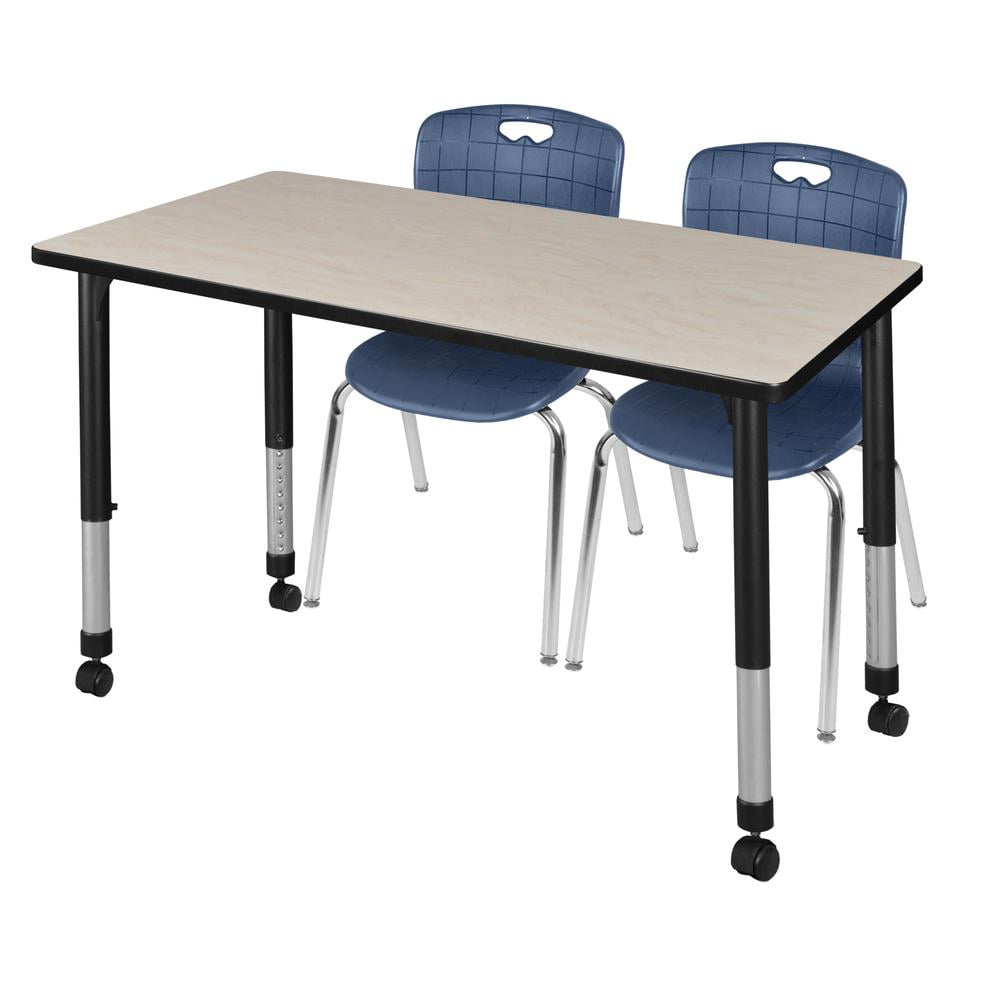 Regency Kee 48" x 30" Height Adjustable Mobile Classroom Table - Maple ...