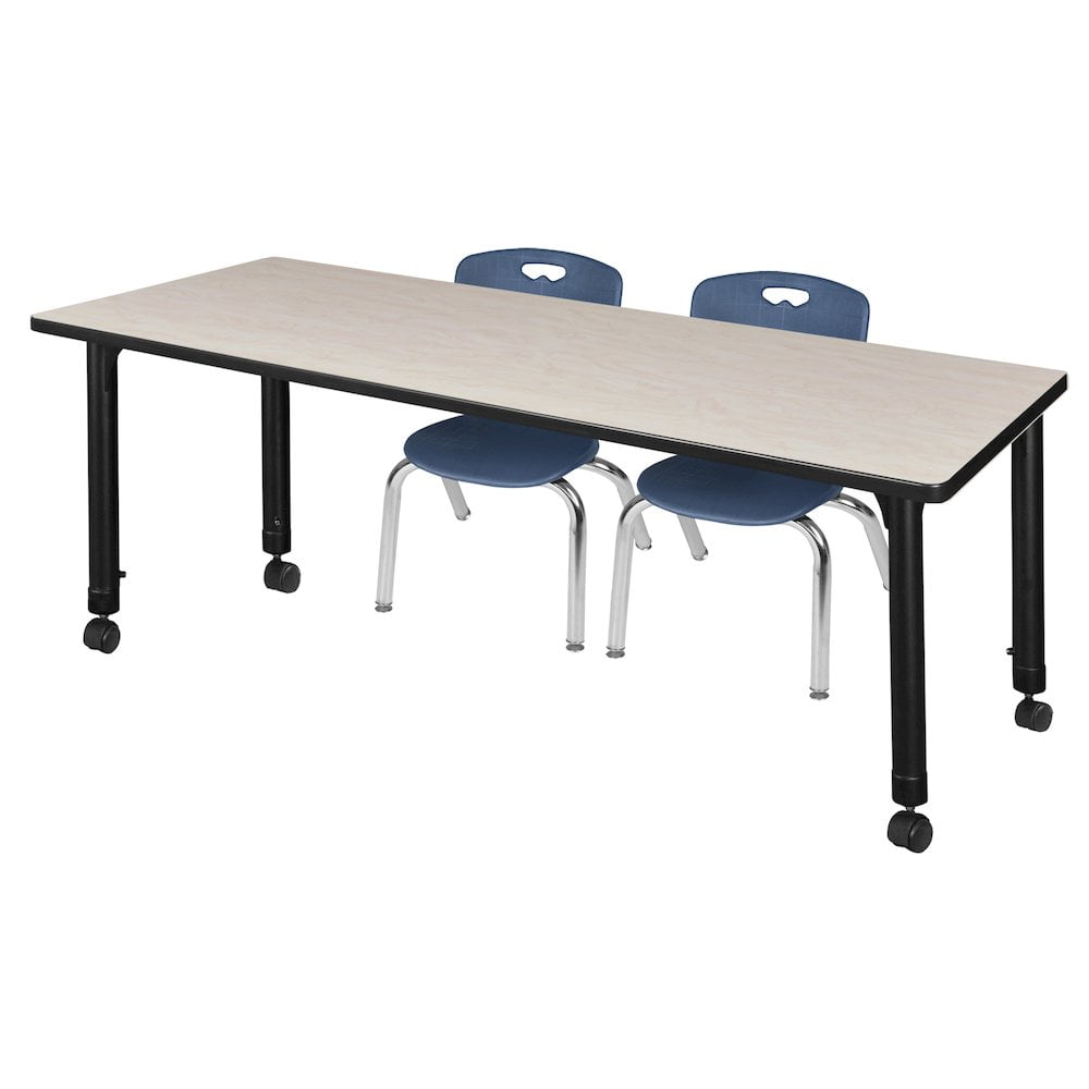 Regency 60x24 Mobile Adjustable Classroom Table- Maple & 2 Andy 12 ...