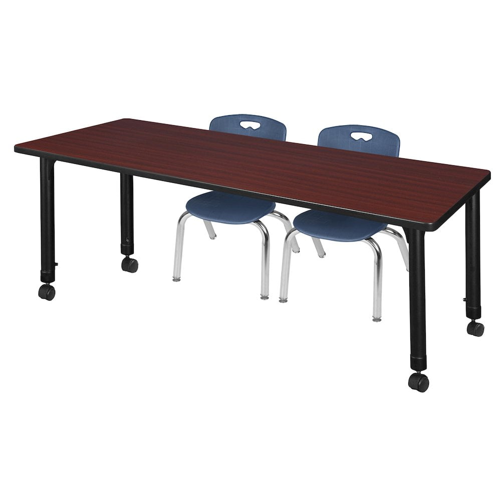 Regency 66x24 Mobile Adjustable Classroom Table- Mahogany & 2 Andy 12 ...