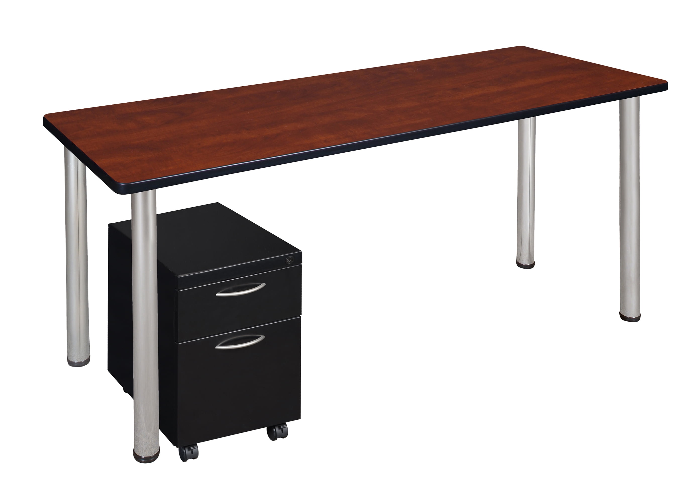 Regency Kee 72 x 24 in. Office Desk Table with Mobile Pedestal Drawer ...