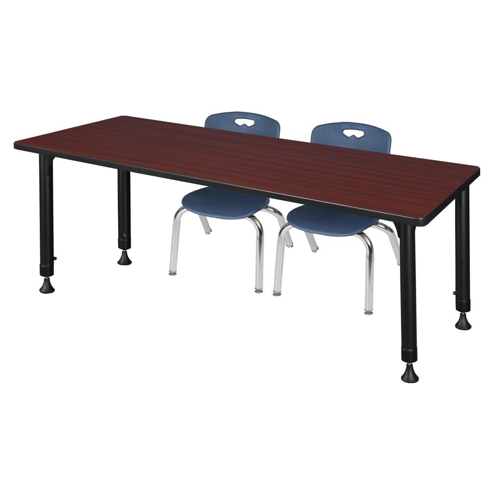 Regency Kee 72" x 30" Height Adjustable Classroom Table - Mahogany & 2 ...