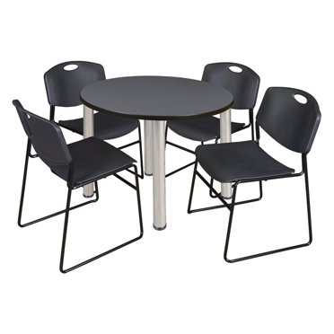 OFM Core Collection Breakroom Bundle, 36" Round Metal Mesh Base Multi ...