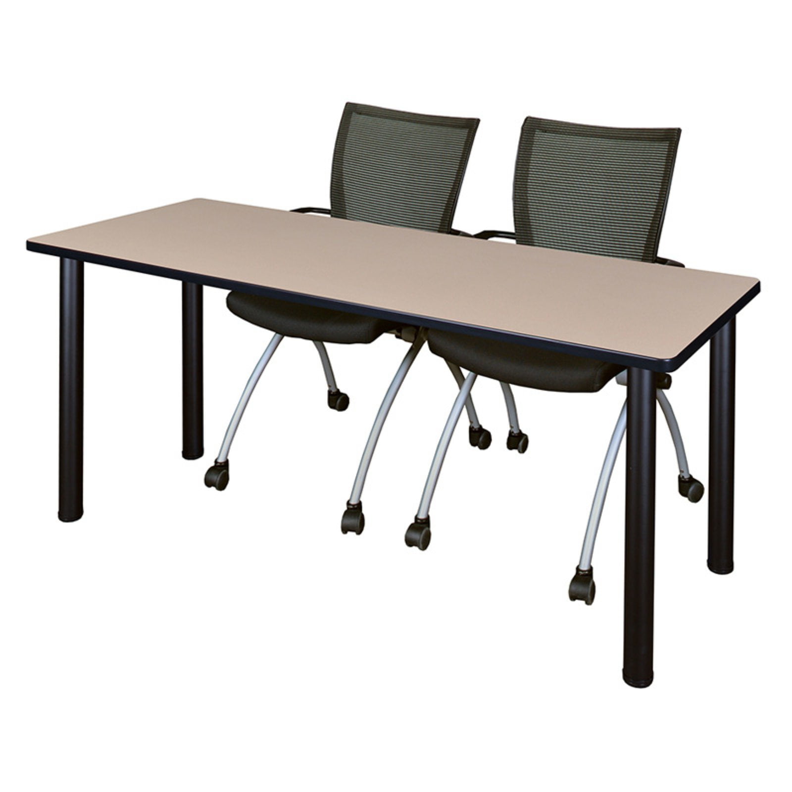 Regency Kee 66 x 24 in. Training Table- Beige Top, Black Legs & 2 ...