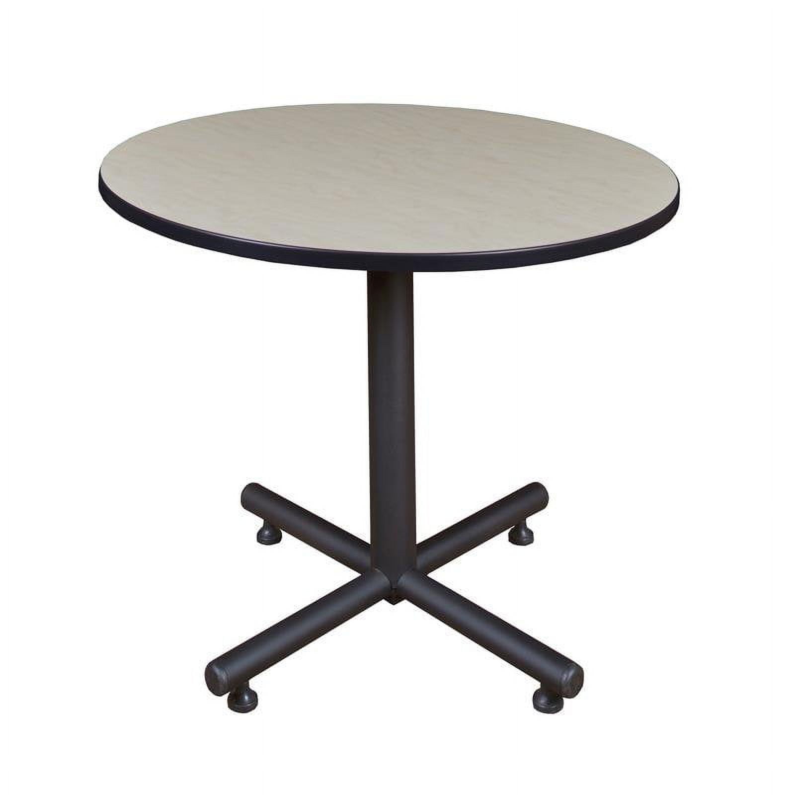 Regency Kobe 36 inch Round Breakroom X-base Table in Maple/Black ...