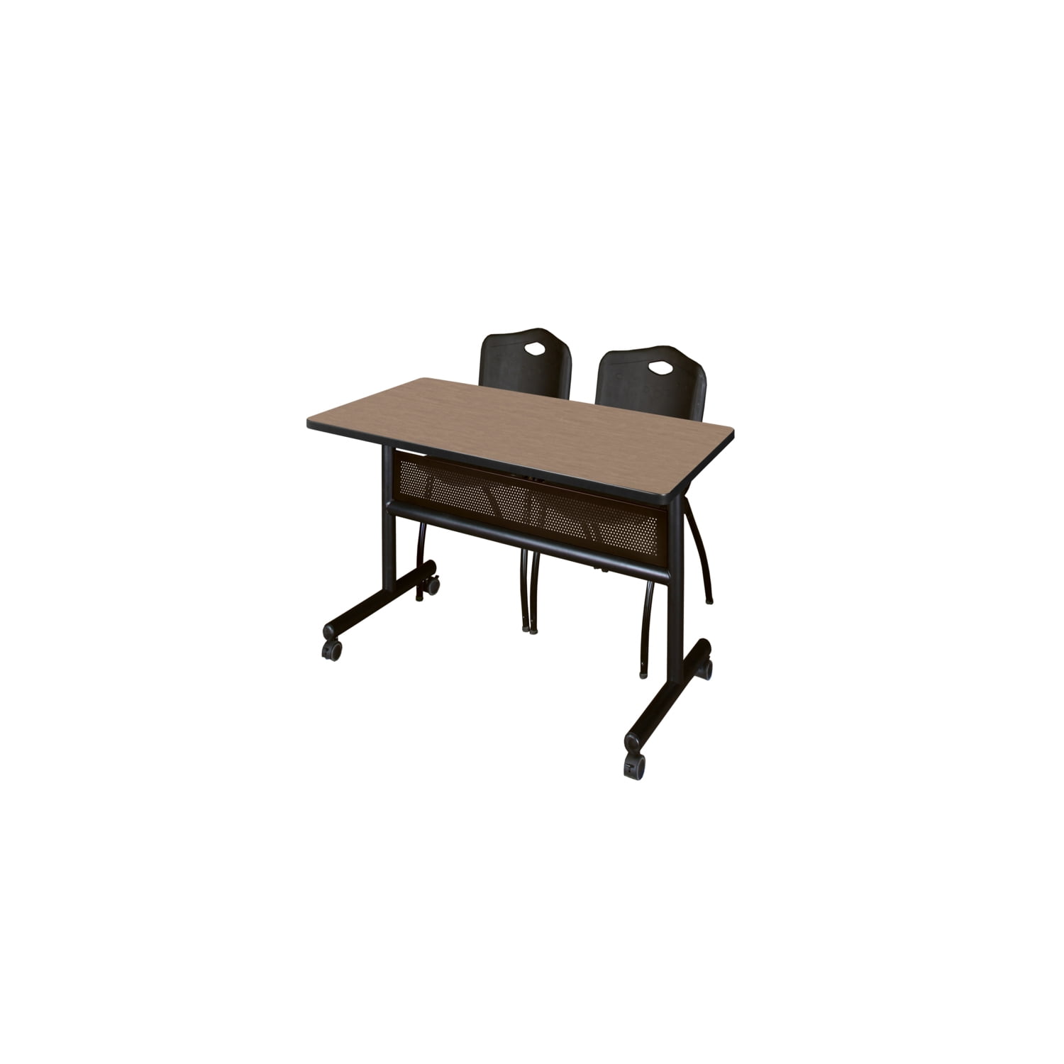 Regency Kobe 48 x 24 in. Flip-Top Privacy Nesting Table- Noble Oak, 2 M ...