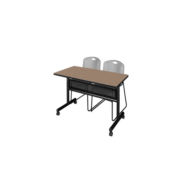 Regency Kobe 48 x 24 in. Flip-Top Privacy Nesting Table- Noble Oak, 2 ...