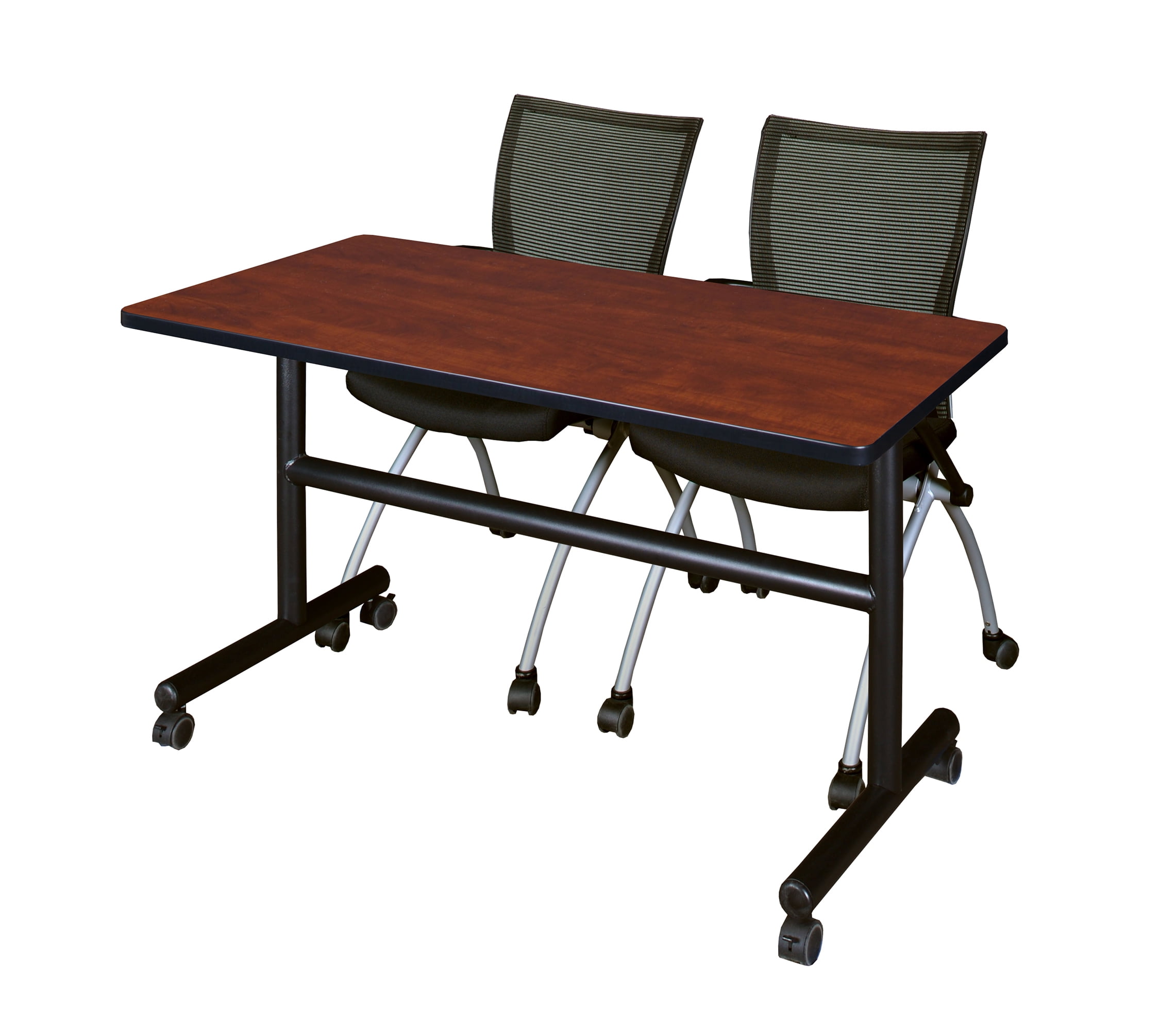 Regency Kobe 48 x 24 in. Flip-Top Training Nesting Table- Cherry, 2 ...