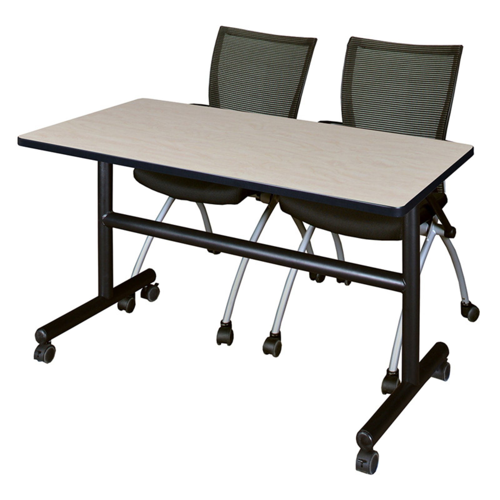 Regency Kobe 48 x 24 in. Flip-Top Training Nesting Table- Maple, 2 ...