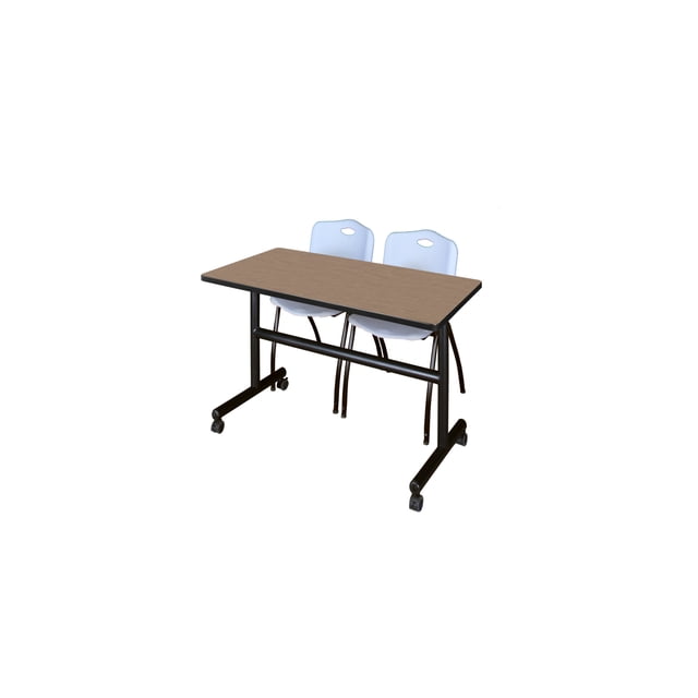 Regency Kobe 48 x 24 in. Flip-Top Training Nesting Table- Noble Oak, 2 ...