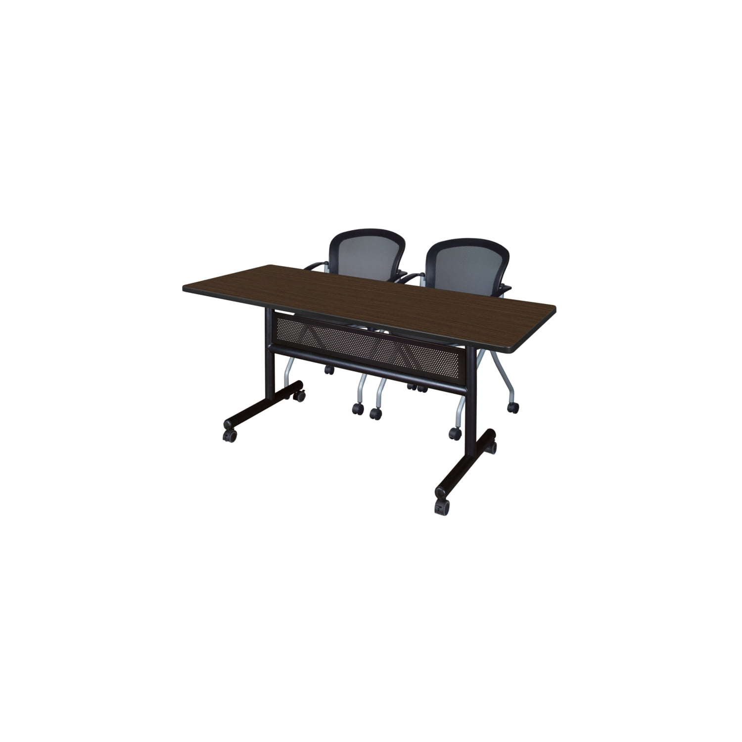 Regency Kobe 60 x 24 in. Flip-Top Privacy Nesting Table- Neo Walnut, 2 ...