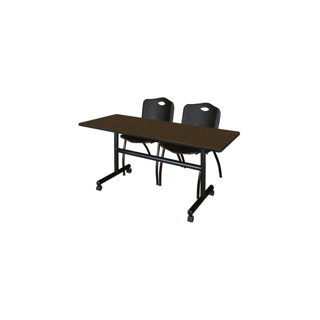 Regency Kobe 60 x 24 in. Flip-Top Training Nesting Table- Neo Walnut, 2 ...