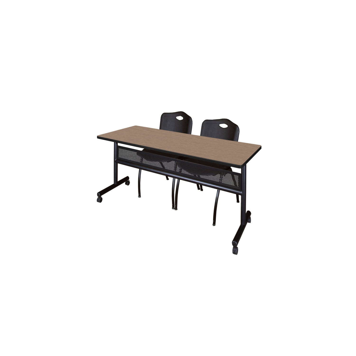Regency Kobe 72 x 24 in. Flip-Top Privacy Nesting Table- Noble Oak, 2 M ...