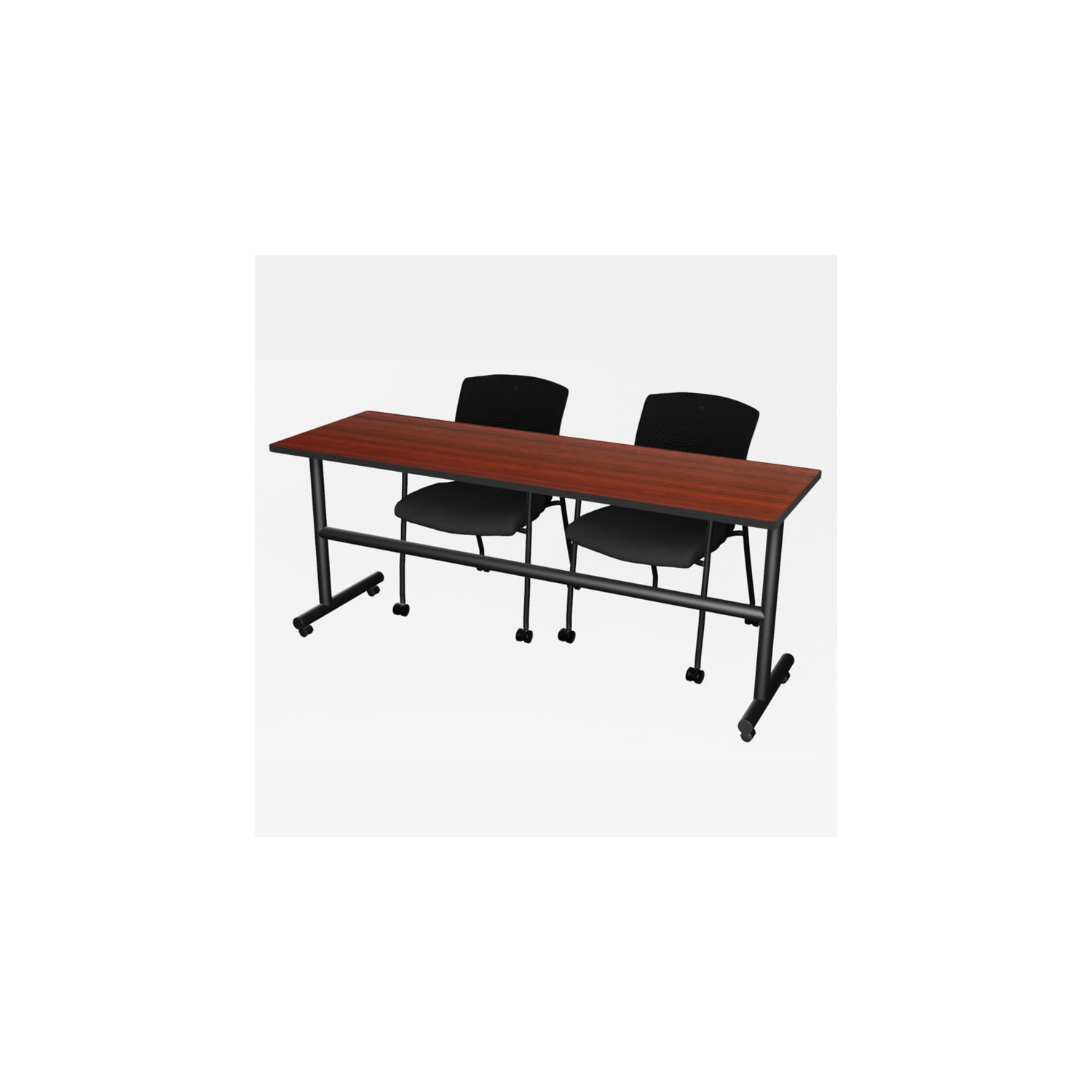 Regency Kobe 72 x 24 in. Flip-Top Training Nesting Table- Mahogany & 2 ...