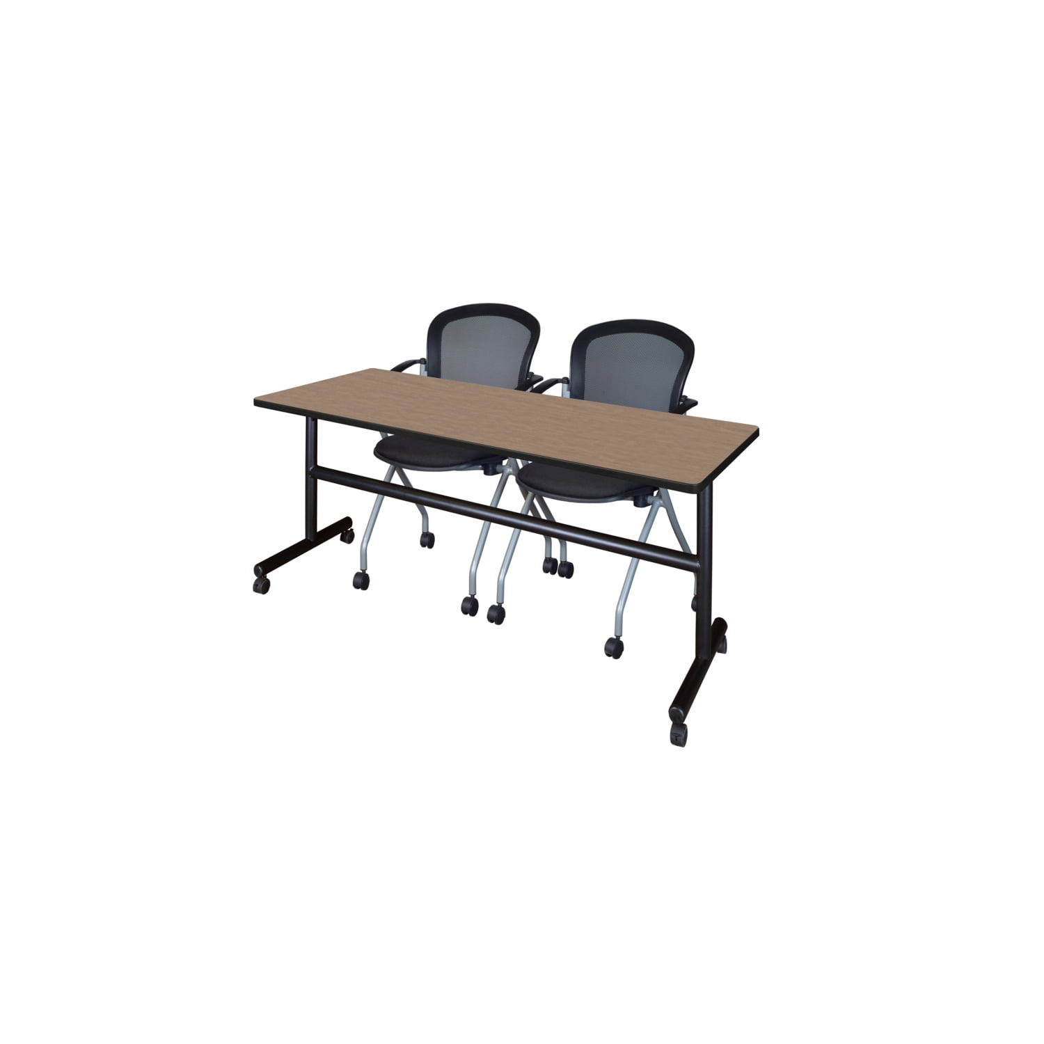 Regency Kobe 72 x 24 in. Flip-Top Training Nesting Table- Noble Oak, 2 ...