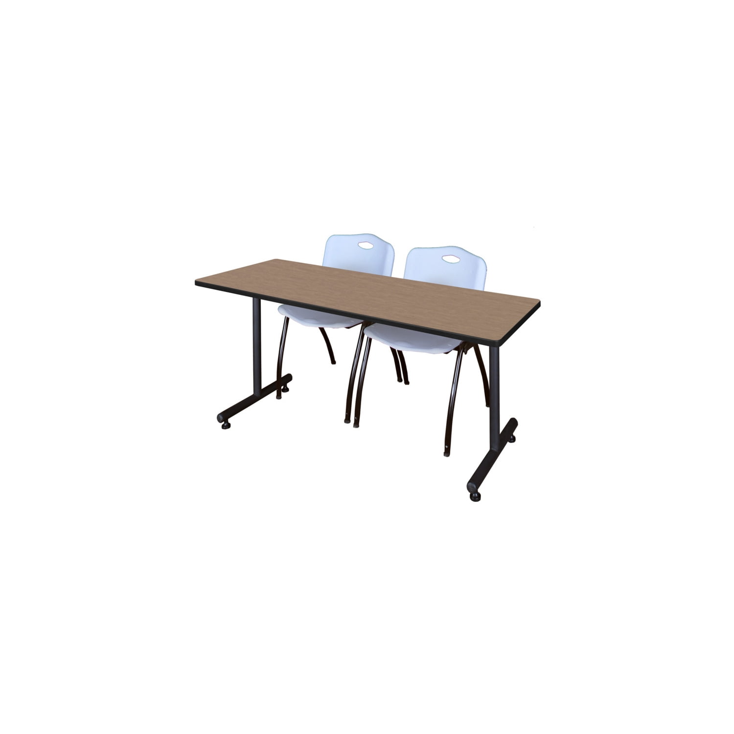 Regency Kobe 72 x 24 in. T-Base Training Seminar Table- Noble Oak, 2 M ...