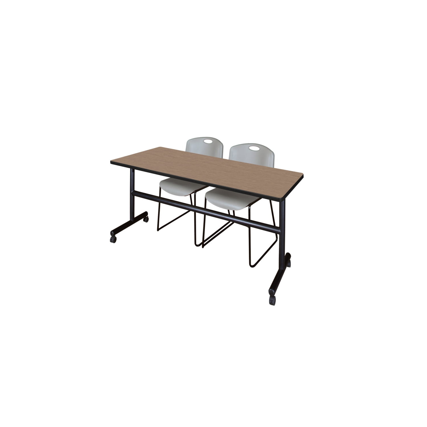 Regency Kobe 72 x 30 in. Flip-Top Training Nesting Table- Noble Oak, 2 ...