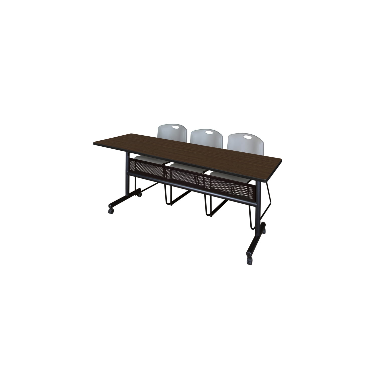 Regency Kobe 84 x 24 in. Flip-Top Privacy Nesting Table- Neo Walnut, 2 ...