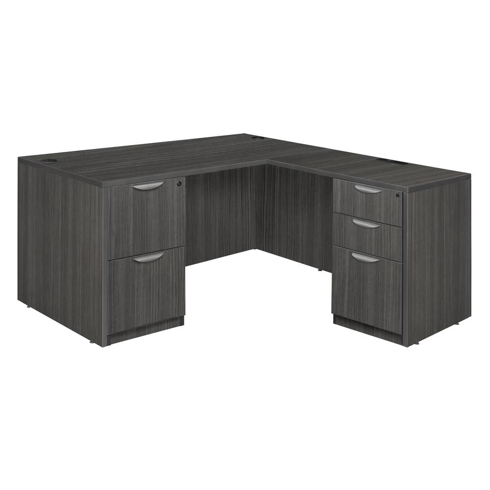 Regency LLDFP7135AG Legacy 71 in. Double Full Pedestal L-Desk with 35 ...