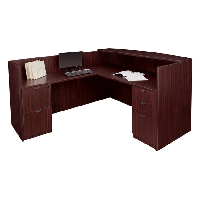 Regency Legacy Double Full Pedestal Reception Desk- Mahogany - Walmart ...