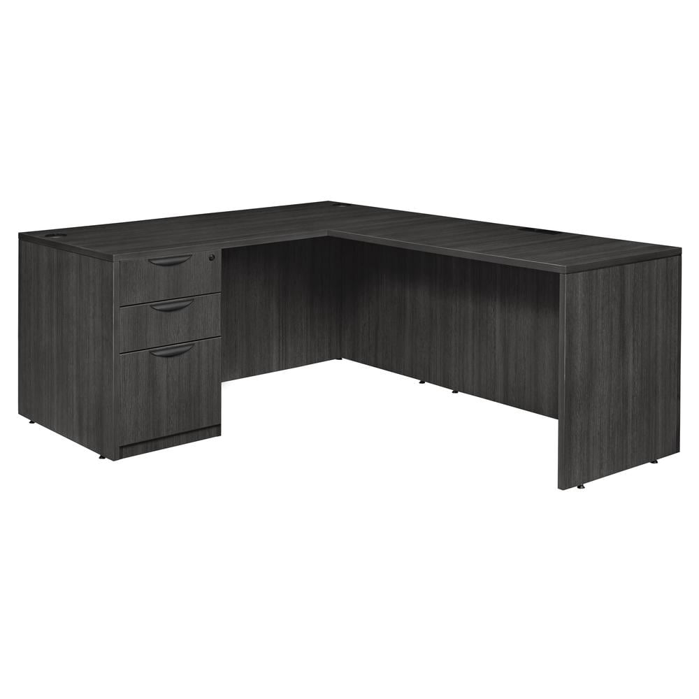 Regency Legacy 60" Single Full Pedestal L-Desk with 47" Return- Ash ...