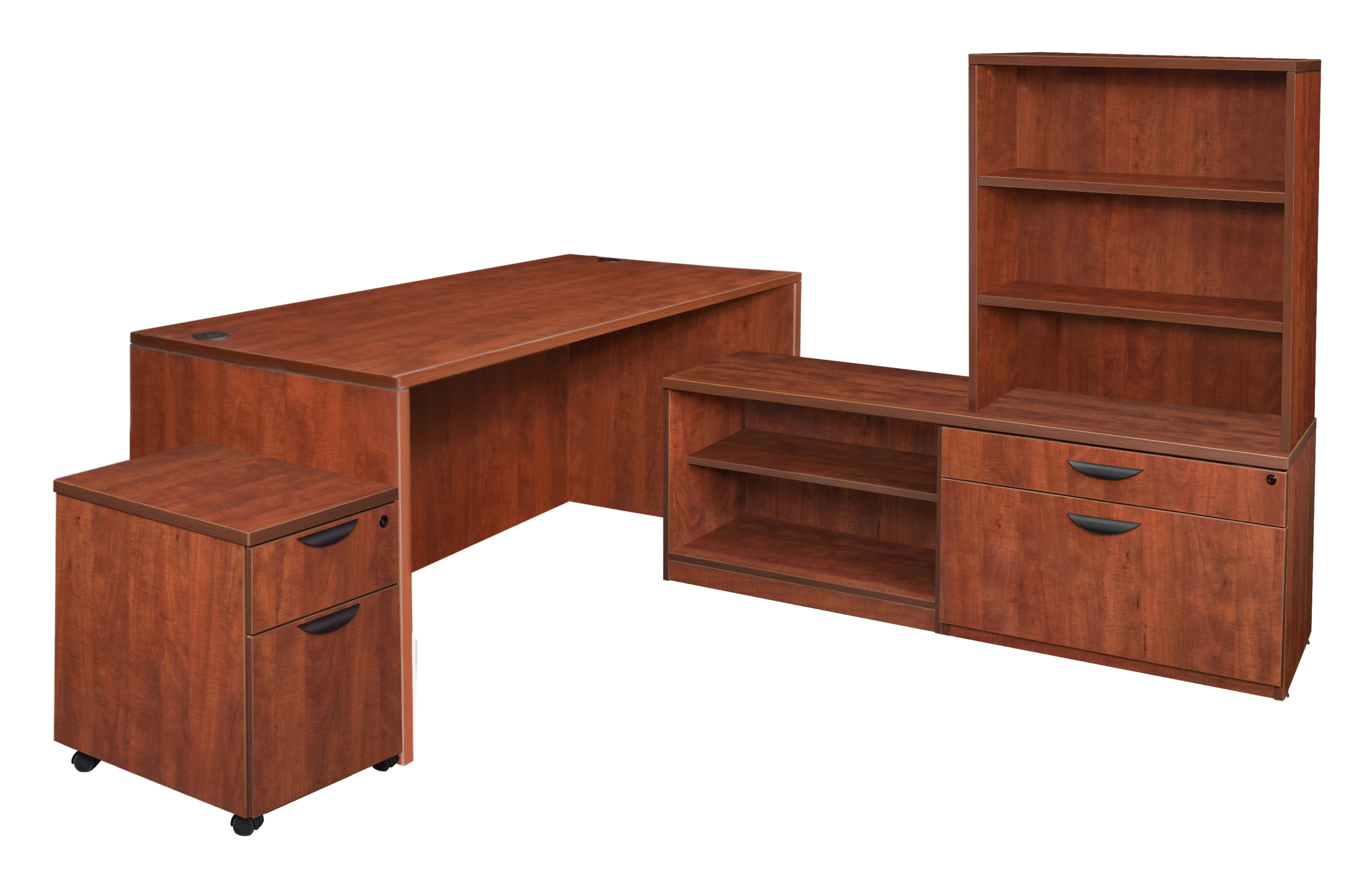 Regency Legacy 66 in. Hi-Low L Desk with Open Hutch and Single Mobile ...