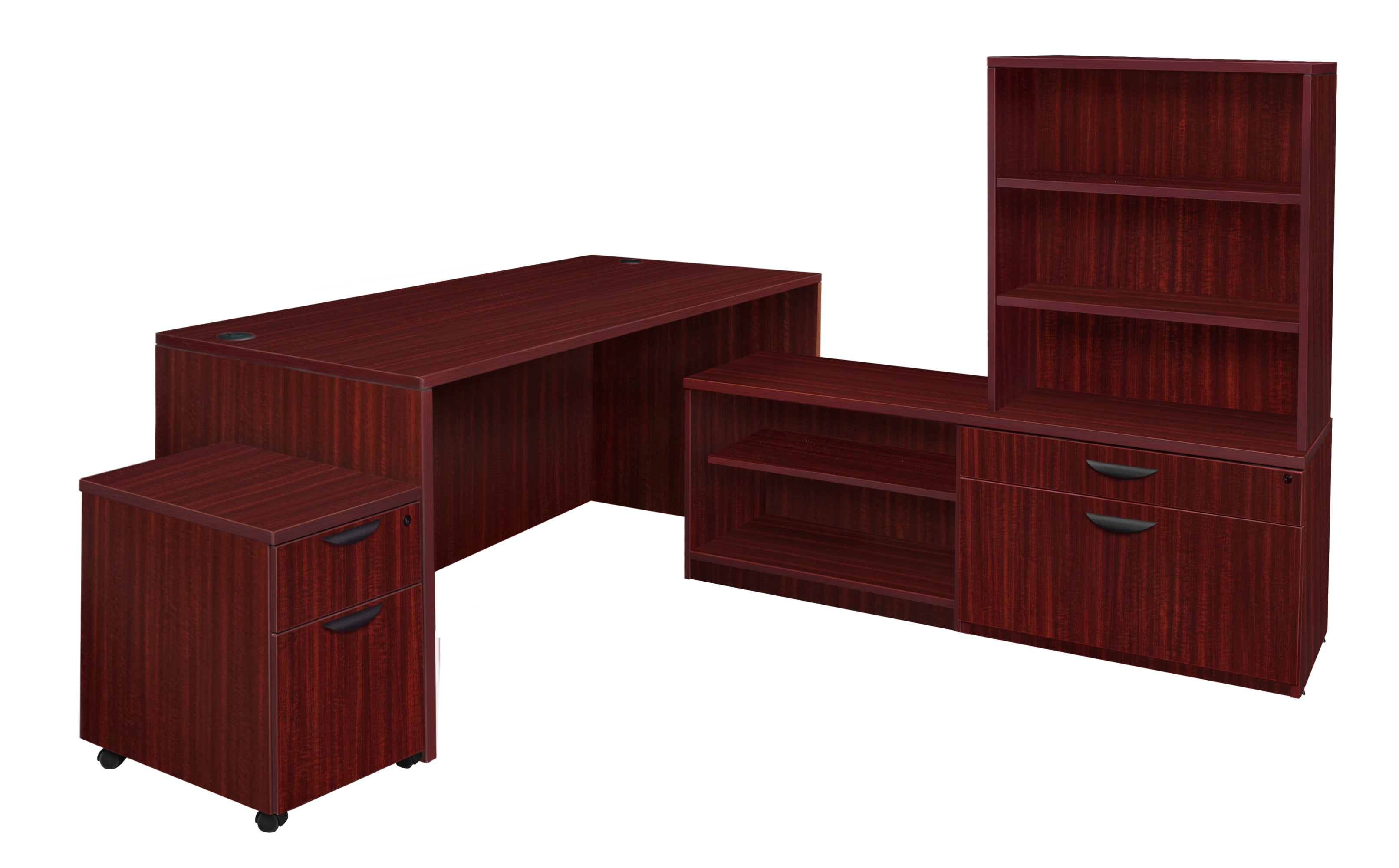 Regency Legacy 66 in. Hi-Low L Desk with Open Hutch and Single Mobile ...